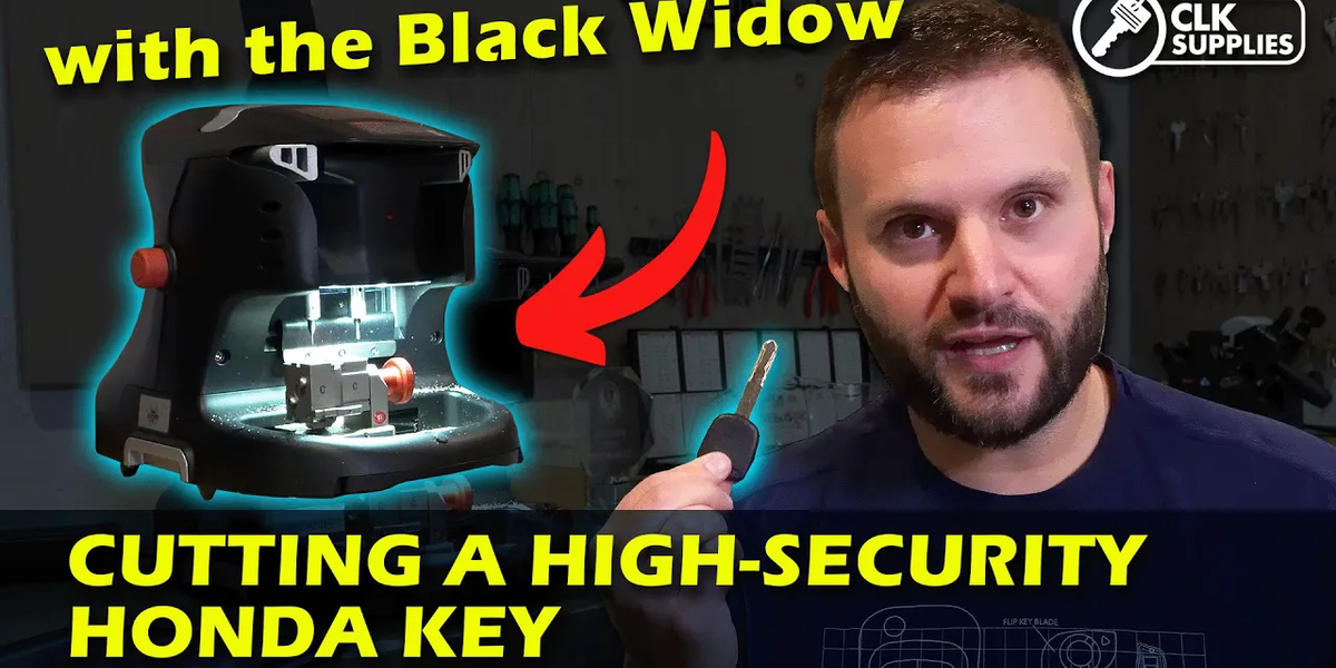 Cut Honda High Security Key with Black Widow Machine