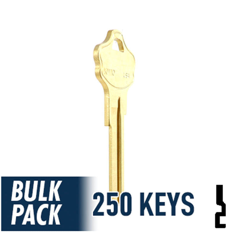 250 Pack KW10 Kwikset Key (Brass)