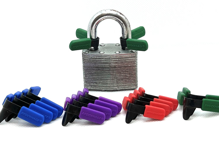 16-Piece Padlock Shim Set with Rubber Handles -by Brockhage