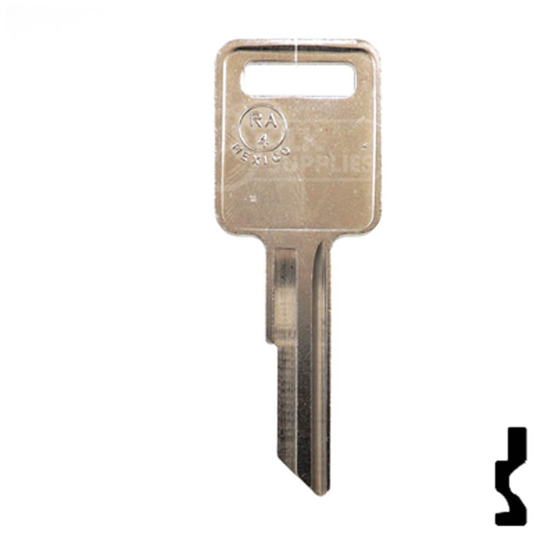 Uncut Key Blank | Freightliner, GM | RA4, 1970AM