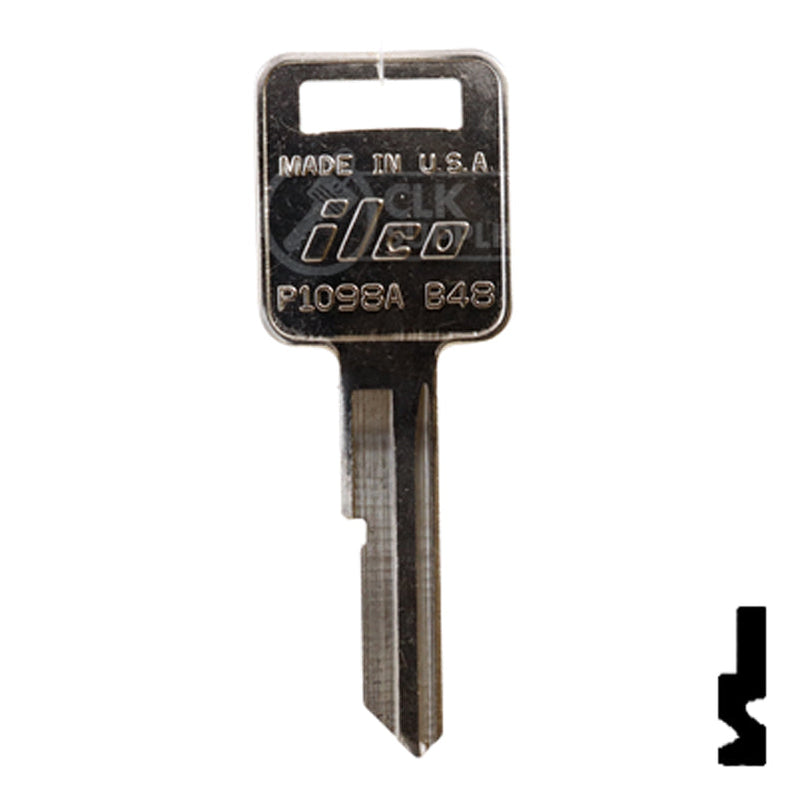 Uncut Key Blank | General Motors | P1098A, B48