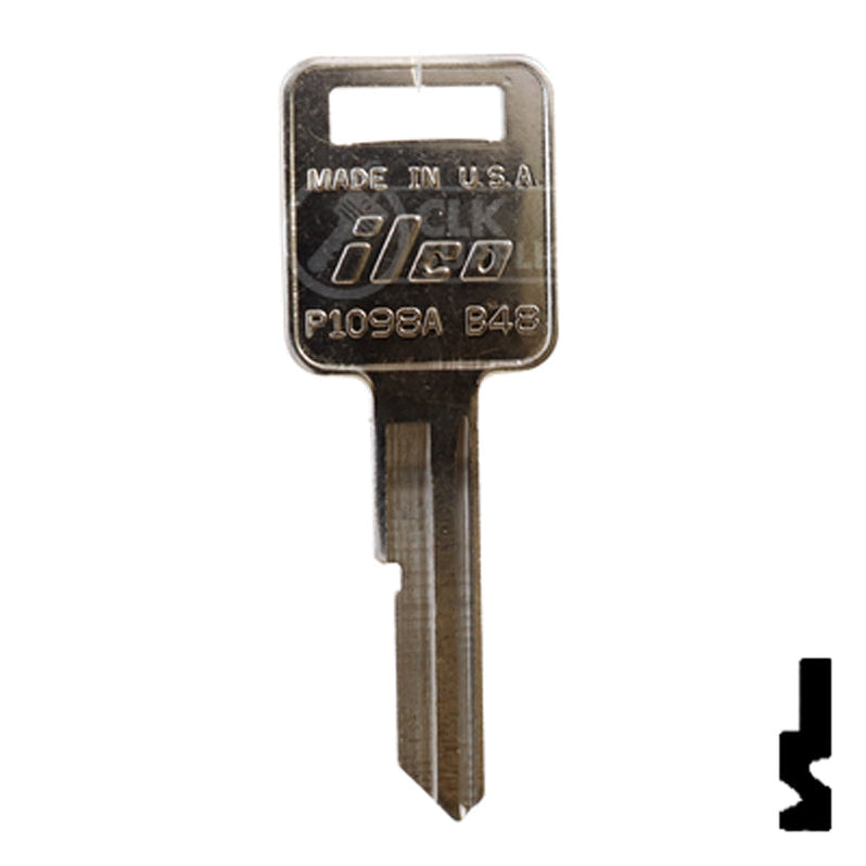 Uncut Key Blank | General Motors | P1098A, B48