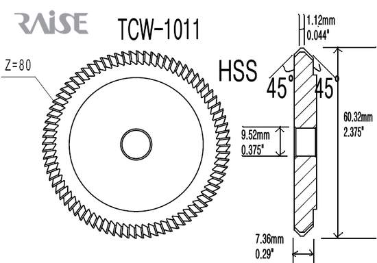 OEM Replacement for CW-1011 HSS Milling Cutter for 1200 Machines