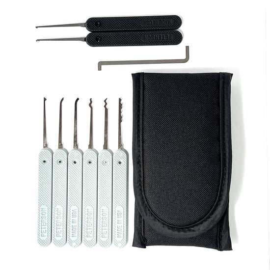 Peterson City Lock Pick Set Electroless Nickel with Plastic Handles