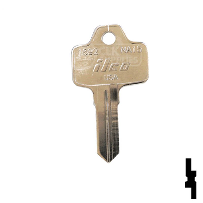 Uncut Key Blank | National | 1692, NA15