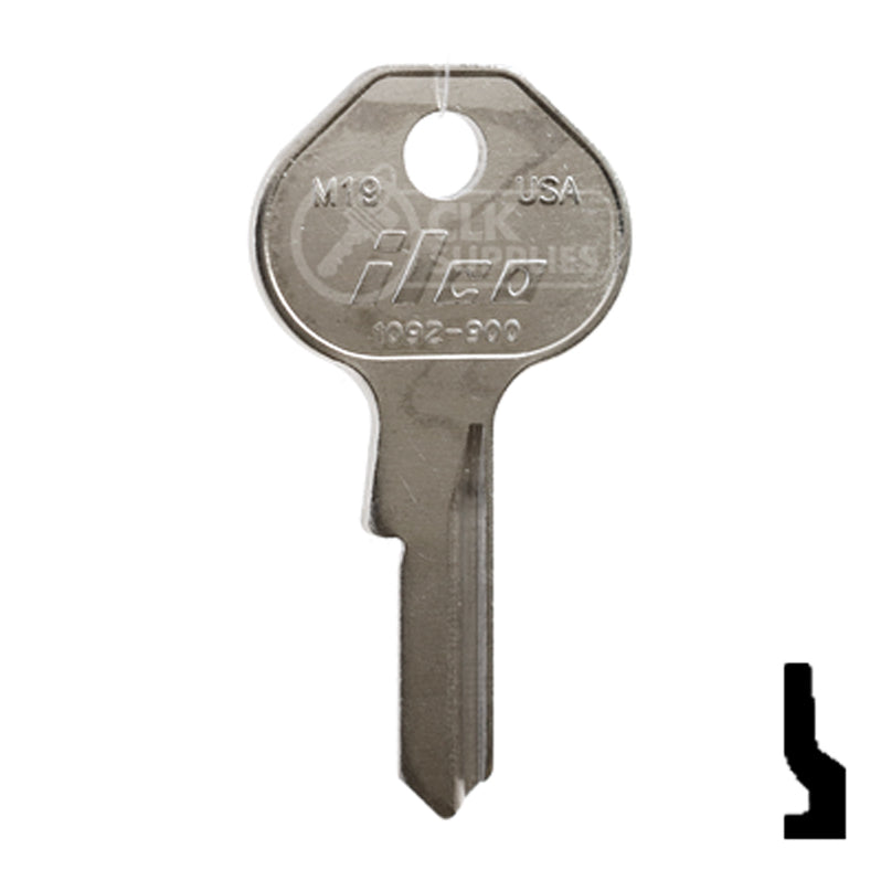 Uncut Key Blank | Master Padlock | 1092-900. M19
