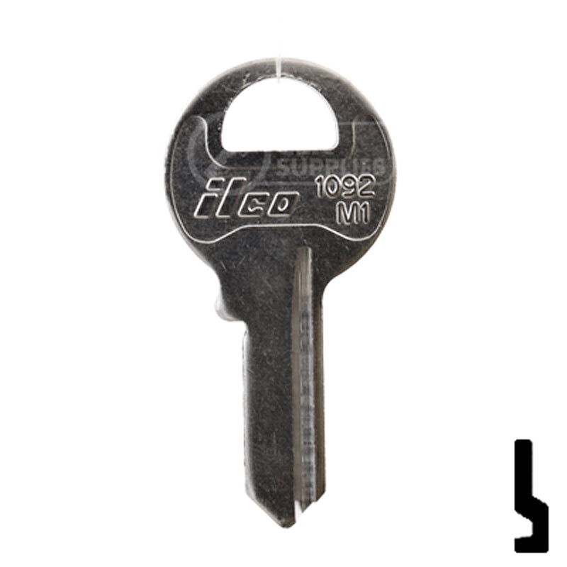 Uncut Key Blank | Master Padlock | 1092, M1
