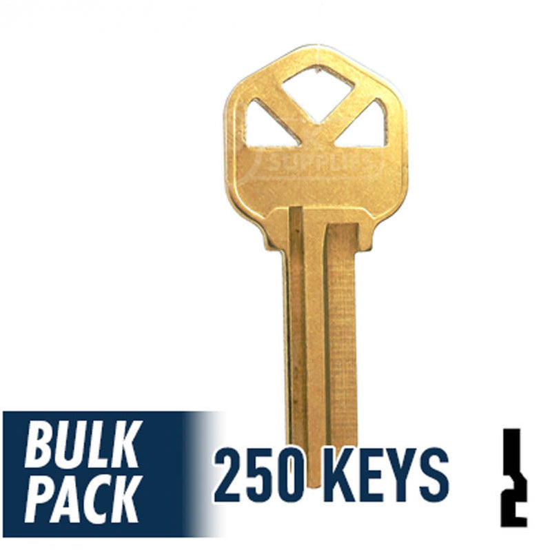 Uncut Key Blank | Kwikset | KW1 - 250 Pack