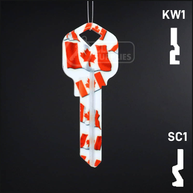 Residential Key Blanks | Happy Keys- Canadian Flag Key (Choose Keyway ...