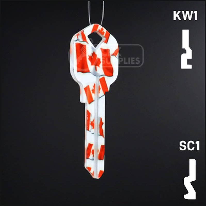 Residential Key Blanks | Happy Keys- Canadian Flag Key (Choose Keyway ...