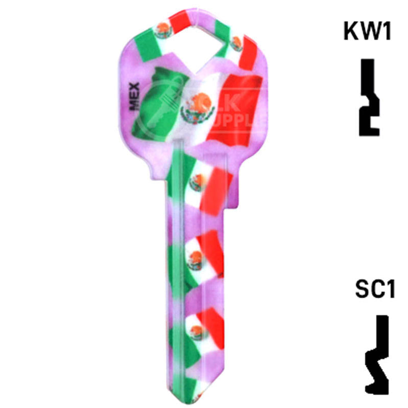 Residential Key Blanks | Happy Keys- Mexican Flag Key (Choose Keyway ...