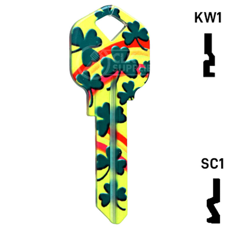 Happy Keys- Rainbow Clover Key (Choose Keyway)