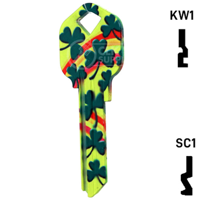 Happy Keys- Rainbow Clover Key (Choose Keyway)