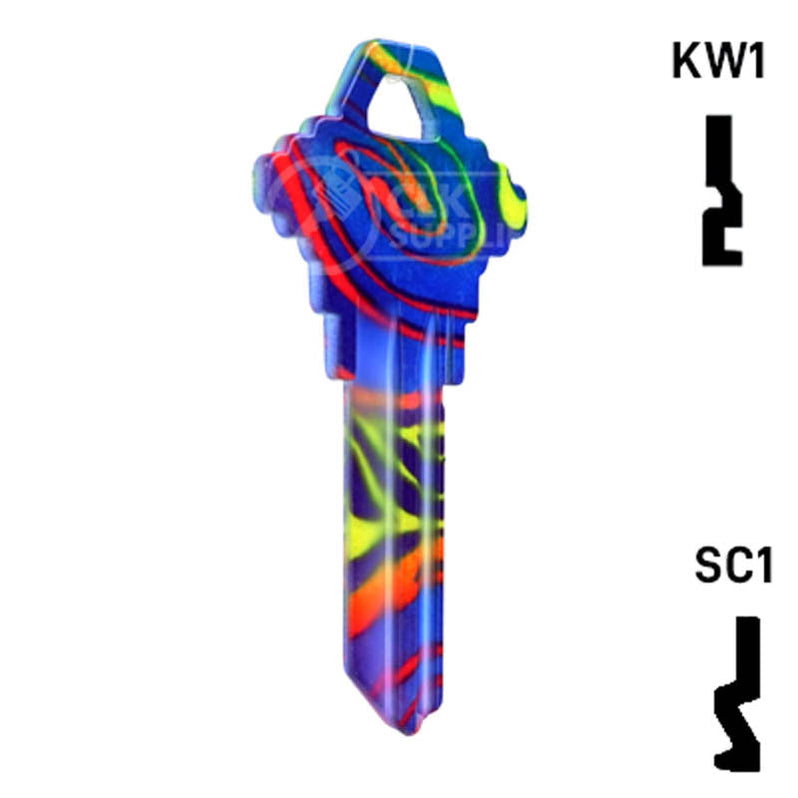 Residential Key Blanks | Happy Keys- Rainbow Swirl Key (Choose Keyway ...