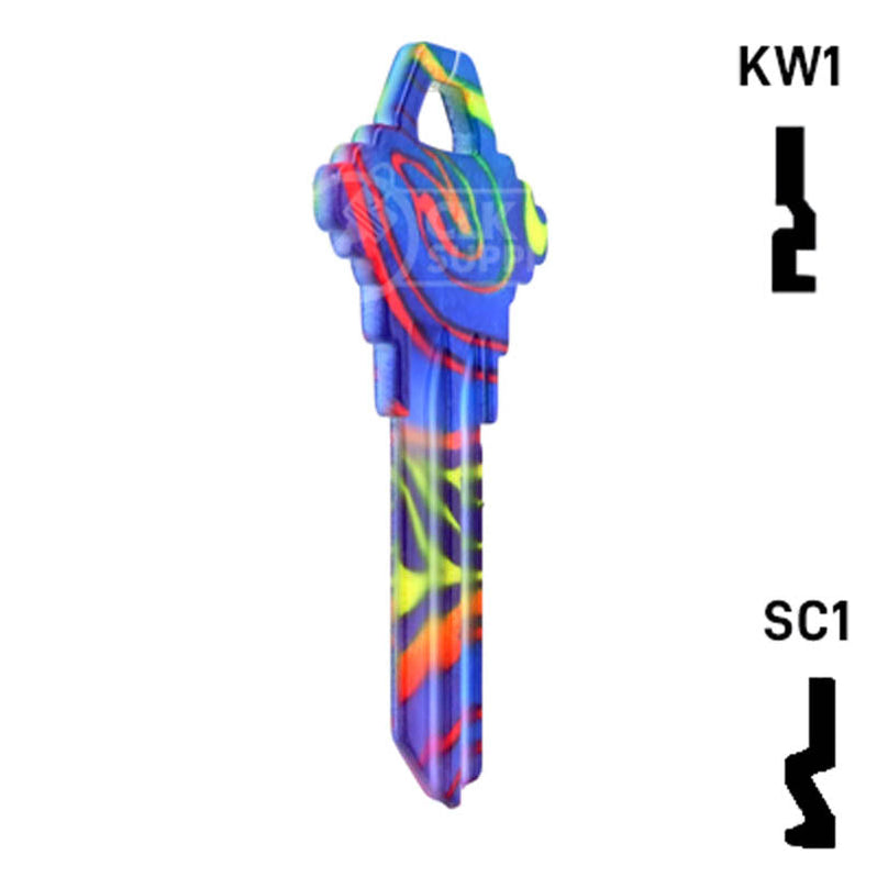 Residential Key Blanks | Happy Keys- Rainbow Swirl Key (Choose Keyway ...