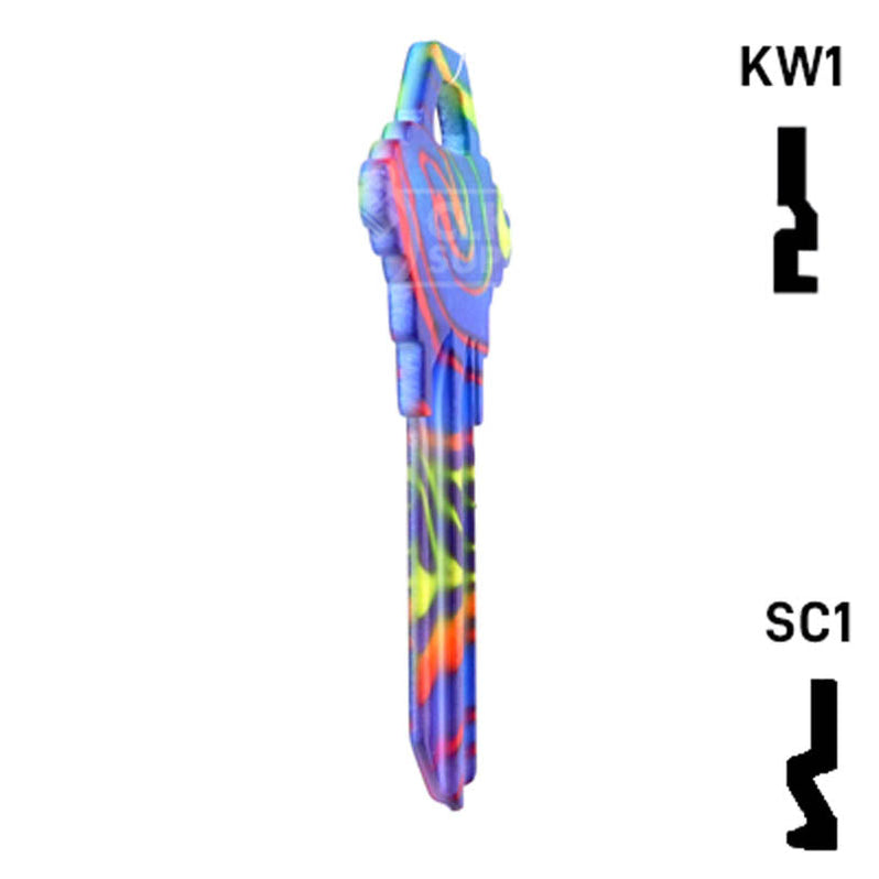 Residential Key Blanks | Happy Keys- Rainbow Swirl Key (Choose Keyway ...