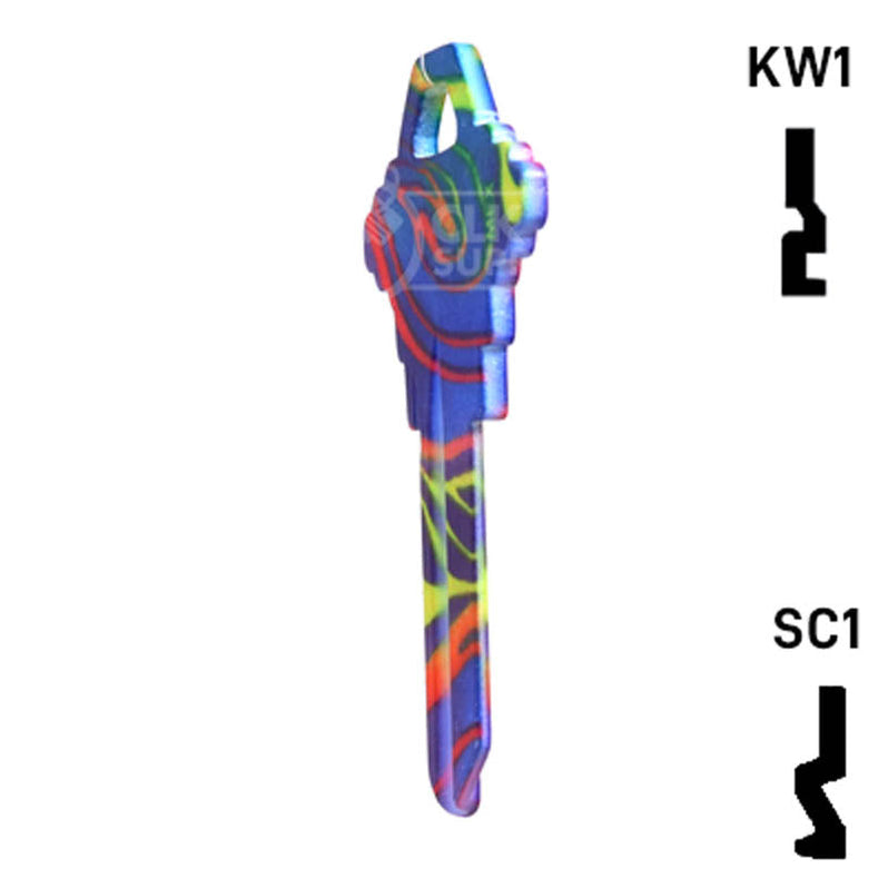 Residential Key Blanks | Happy Keys- Rainbow Swirl Key (Choose Keyway ...