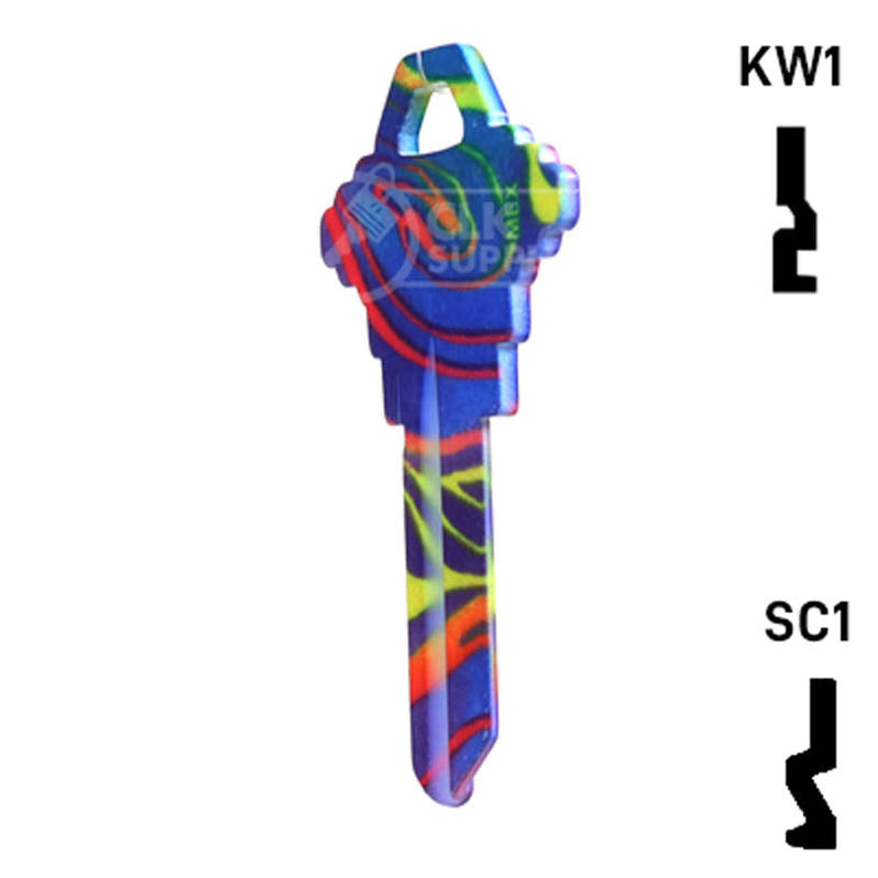 Residential Key Blanks | Happy Keys- Rainbow Swirl Key (Choose Keyway ...