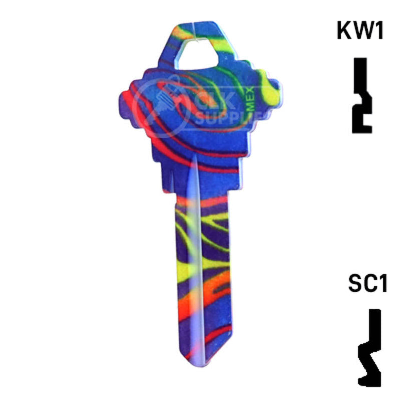 Residential Key Blanks | Happy Keys- Rainbow Swirl Key (Choose Keyway ...