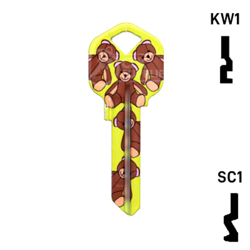 Happy Keys- Teddy Bear Key (Choose Keyway)