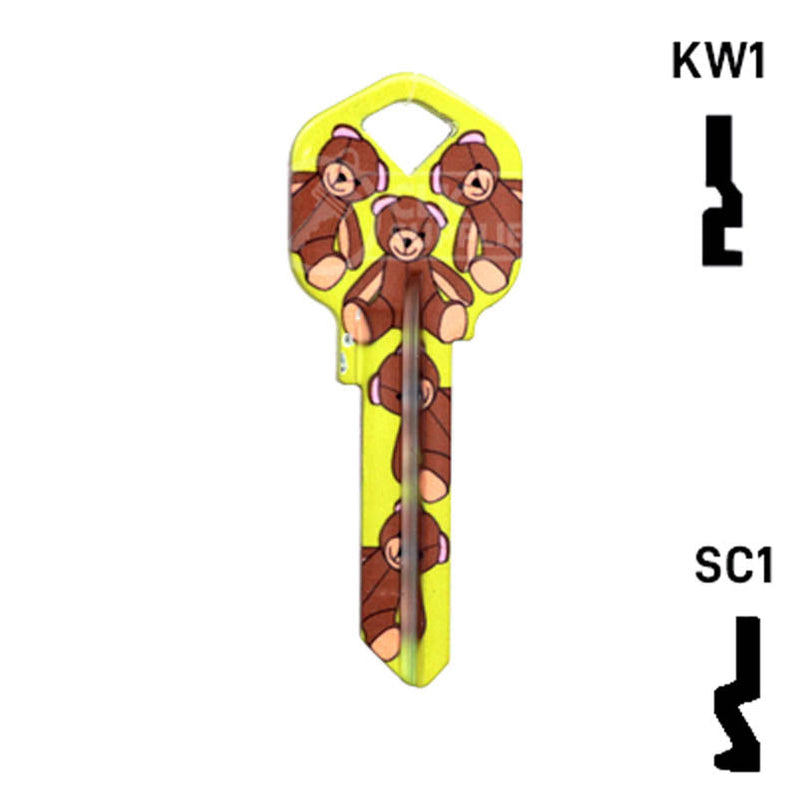 Happy Keys- Teddy Bear Key (Choose Keyway)