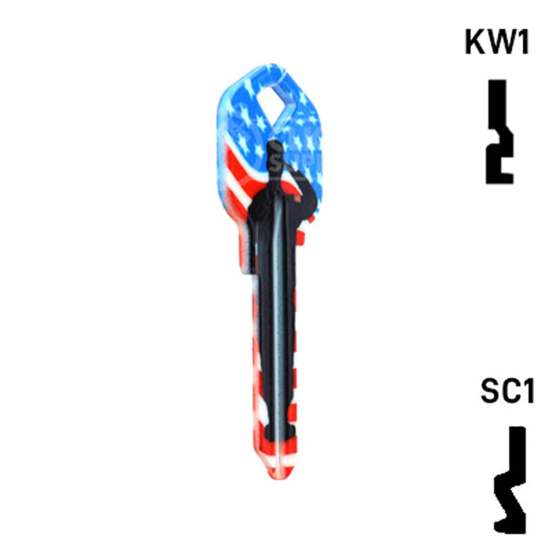Happy Keys- US Salute Key (Choose Keyway)