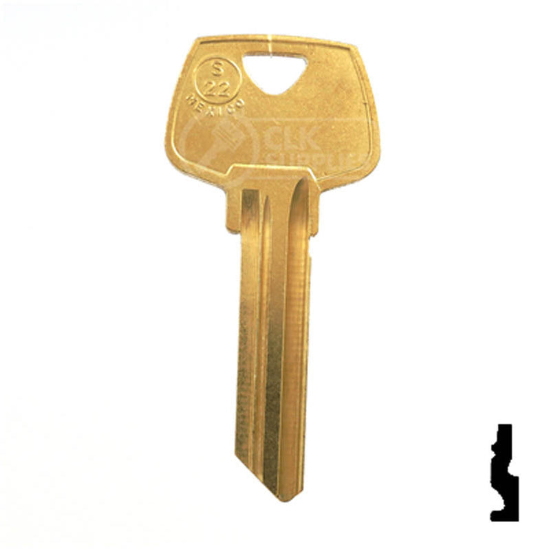 Commercial Key Blanks | S22, O1007LA Sargent Key by JMA USA | CLK Supplies
