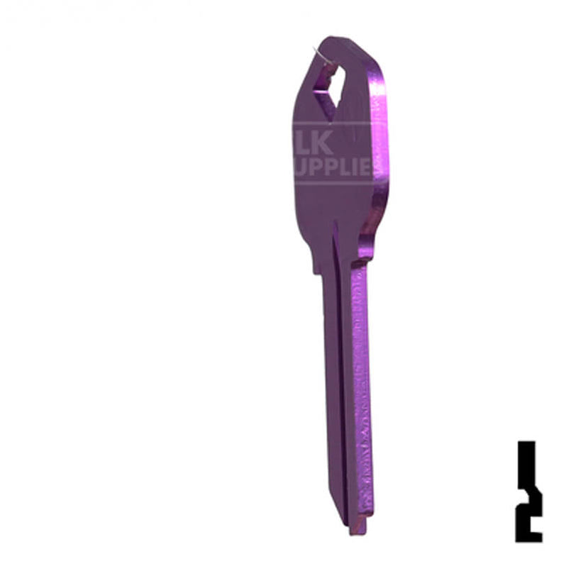 Uncut Aluminum Key Blank | Kwikset KW1 | Lilac