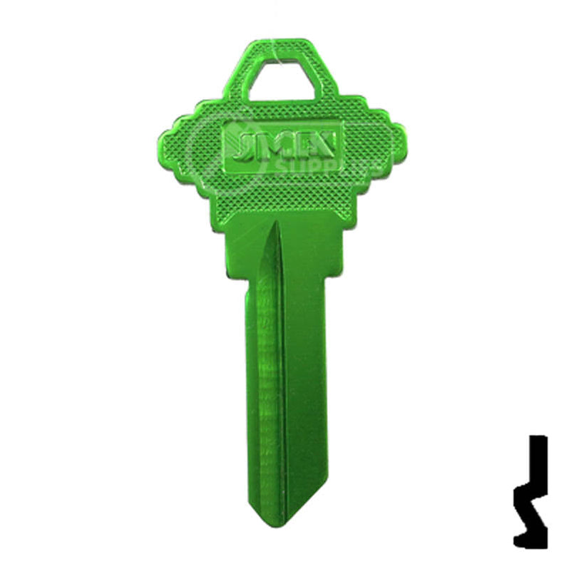 Uncut Aluminum Key Blank | Schlage SC1 | Green