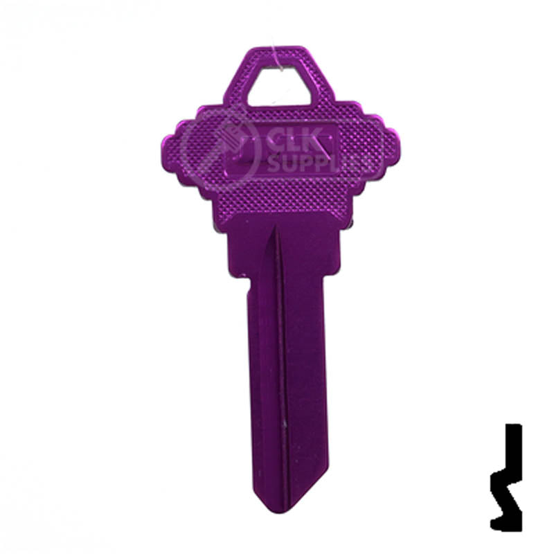 Uncut Aluminum Key Blank | Schlage SC1 | Lilac