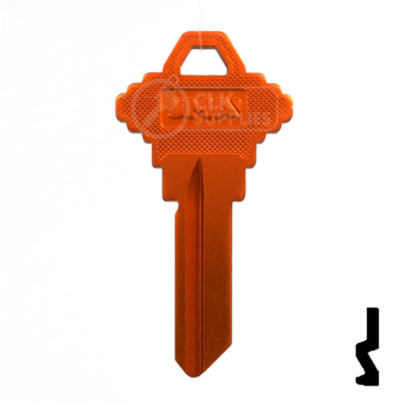 Uncut Aluminum Key Blank | Schlage SC1 | Orange