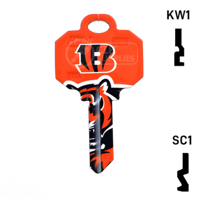 Uncut Key Blank | NFL Cincinnati Bengals | Choose Keyway