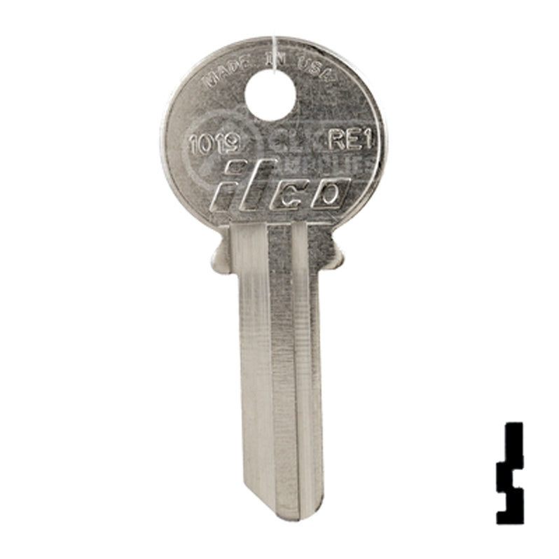 Residential Key Blanks | Uncut Key Blank | Reading | RE1, 1019 by Ilco | CLK Supplies