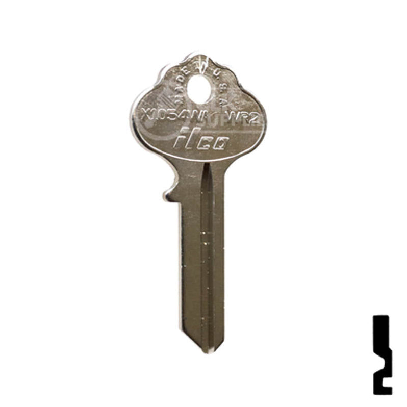 Uncut Key Blank | Weiser | X1054WA, WR2