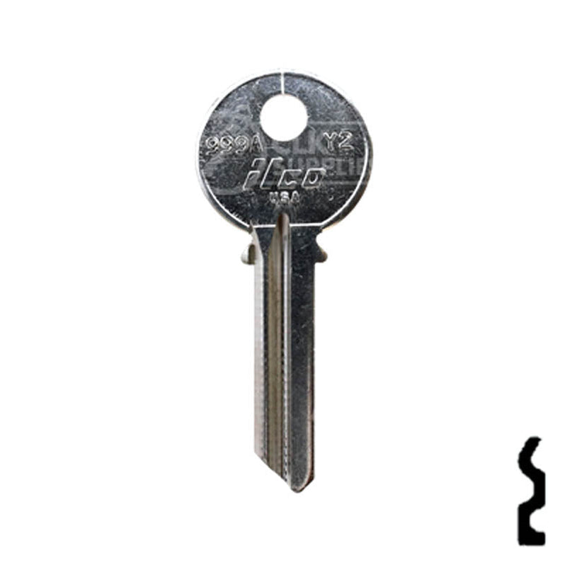 Uncut Key Blank | Yale | 999A, Y2 (NP)