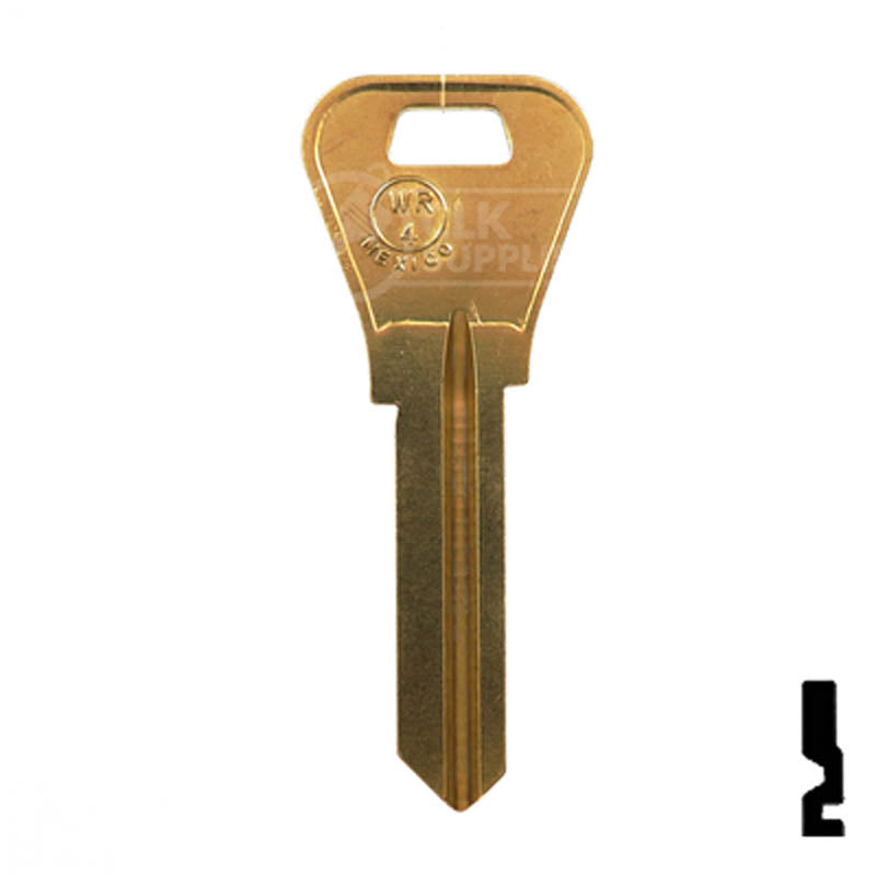 Residential Key Blanks | WR4, A1054WB Weiser Key by JMA USA | CLK Supplies