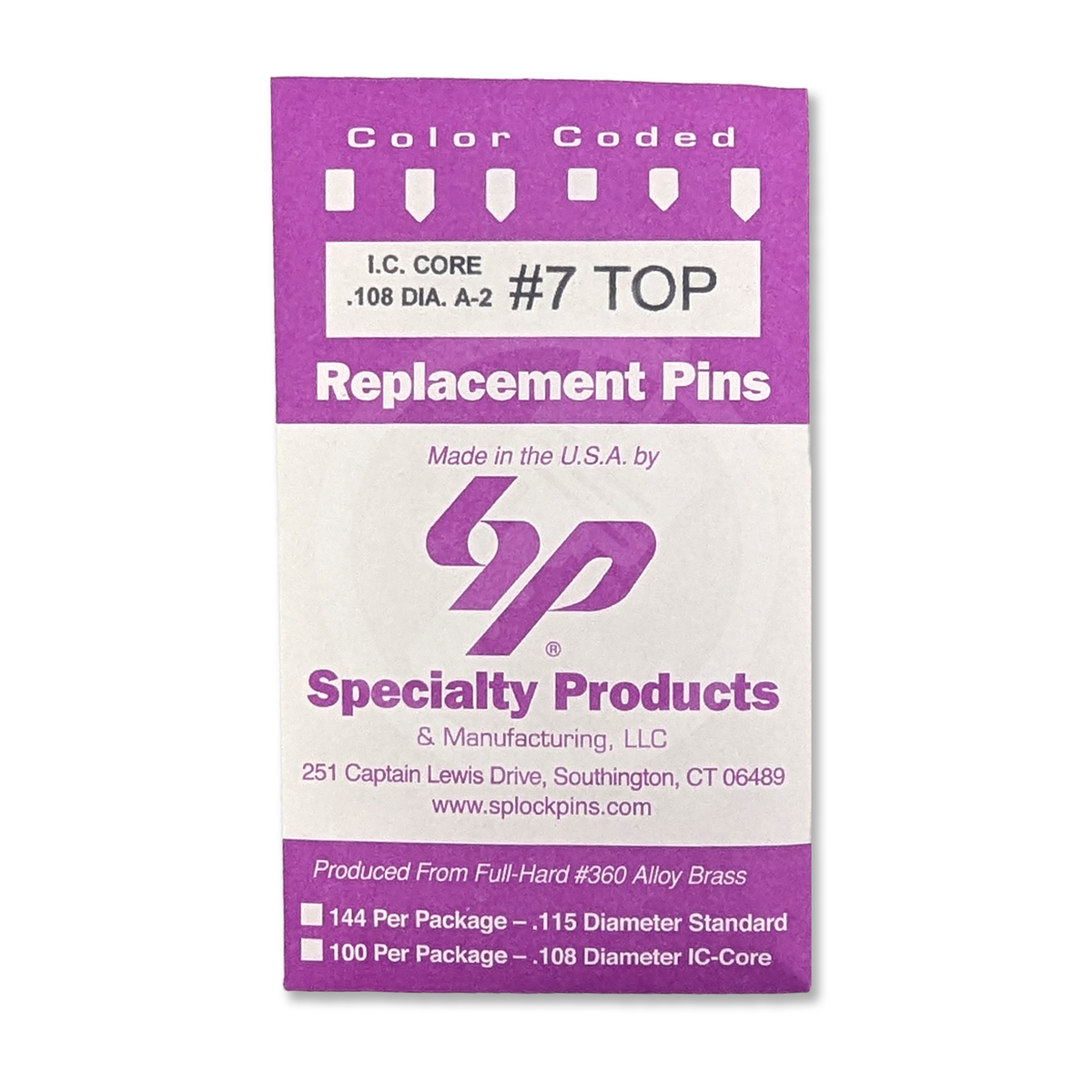IC Core A2 #7 Master Pin 100PK by Specialty Products Mfg.