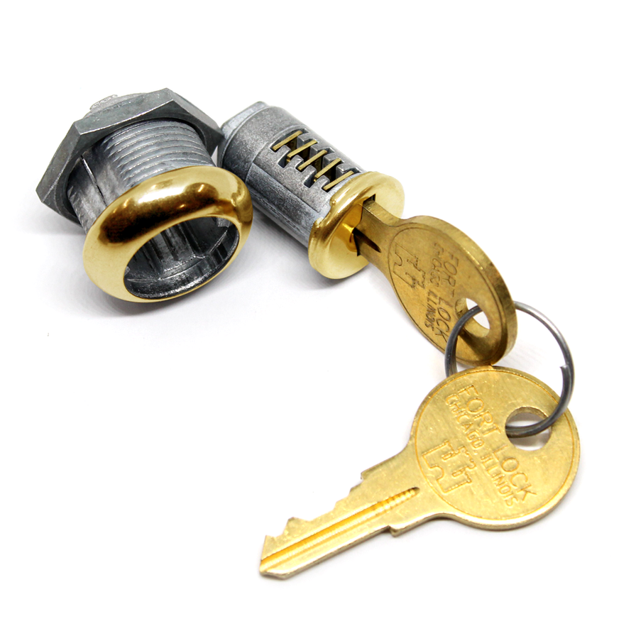 CompX Fort 5/8" Disc Tumbler Cylinder Cabinet Cam Lock- Brass