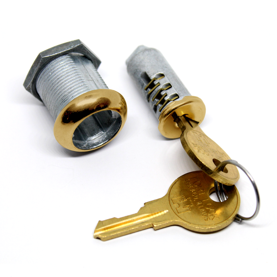 CompX Fort 7/8" Disc Tumbler Cylinder Cabinet Cam Lock- Brass