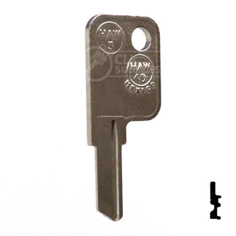 Uncut Key Blank | Haworth | HAW3, 1599