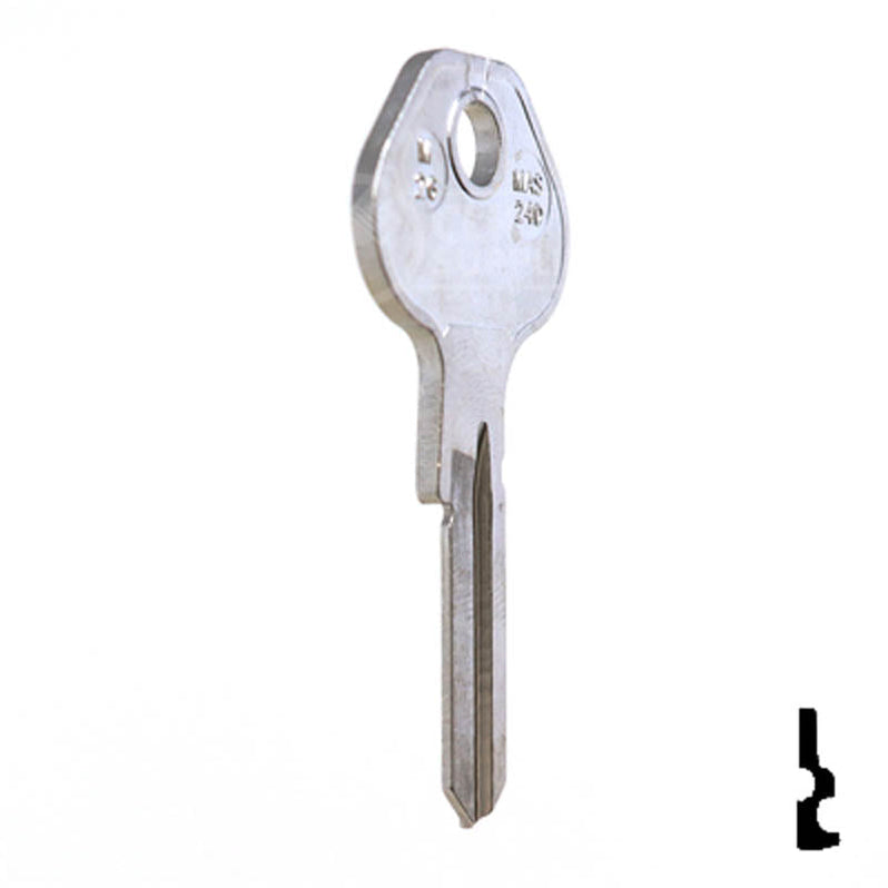 Padlock Key Blanks | Uncut Key Blank | Master Padlock | M26, 1092-7000B ...