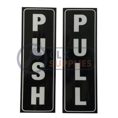 Storefront Door Hardware | 6" x 2" Push Pull Reflective Vinyl Stickers ...